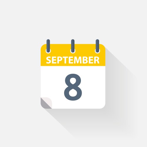 September 22 flat daily calendar icon Royalty Free Vector