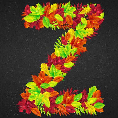 Letters of autumn leaves Royalty Free Vector Image