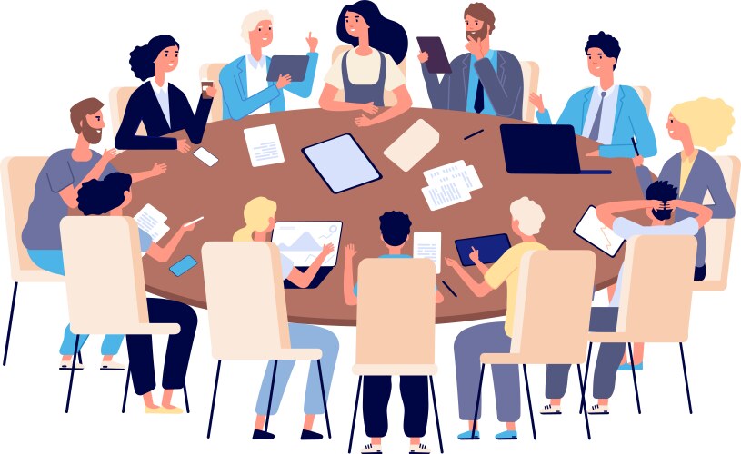 Cartoon Discussion Group Vector Images (over 12,000)