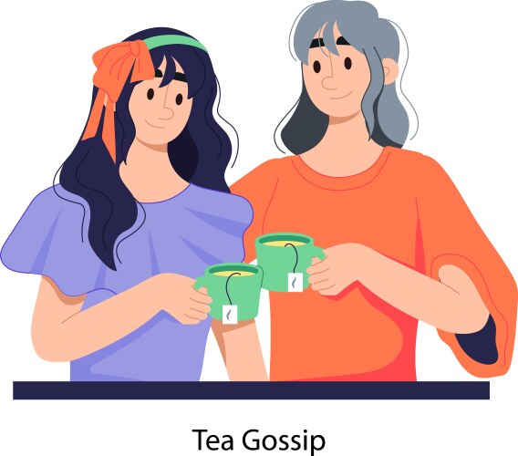 Tea gossip Royalty Free Vector Image - VectorStock