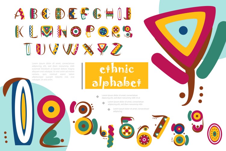 Ethnic font native american indian alphabet Vector Image