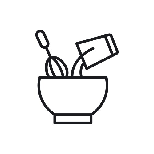Mixing ingredients icon symbol on white background