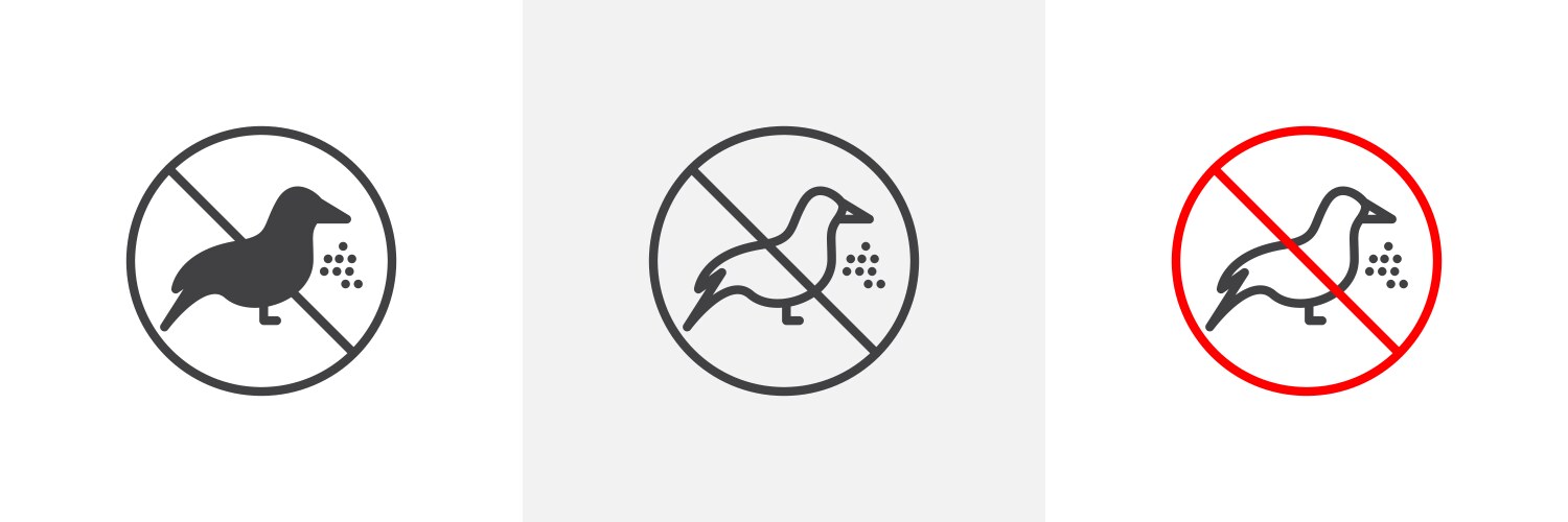 Do not feed birds sign icon set forbidden Vector Image