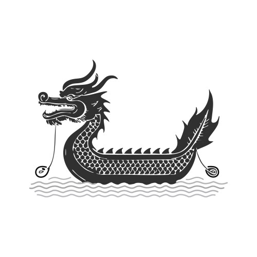 Dragon head chinese boat symbol isolated on white Vector Image