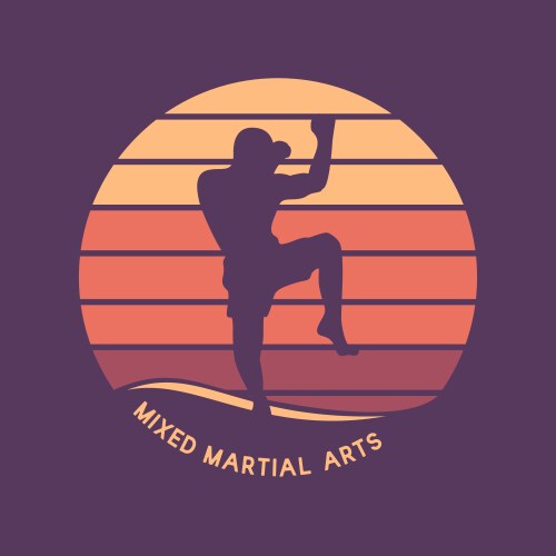 Mixed martial arts logo Royalty Free Vector Image