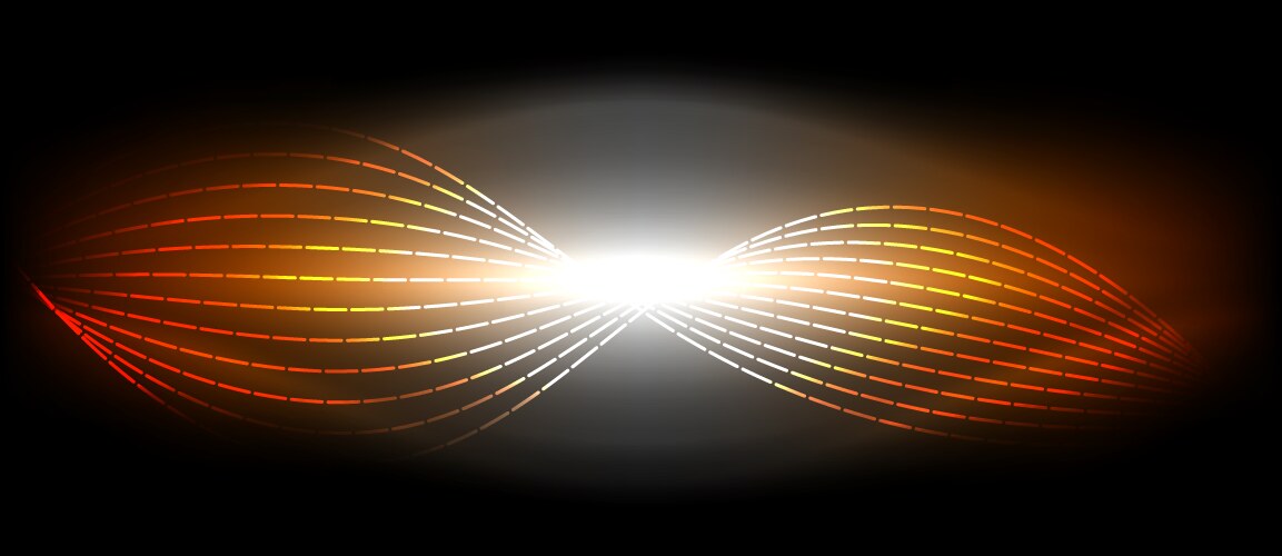 Neon wave lines with blend effect Royalty Free Vector Image