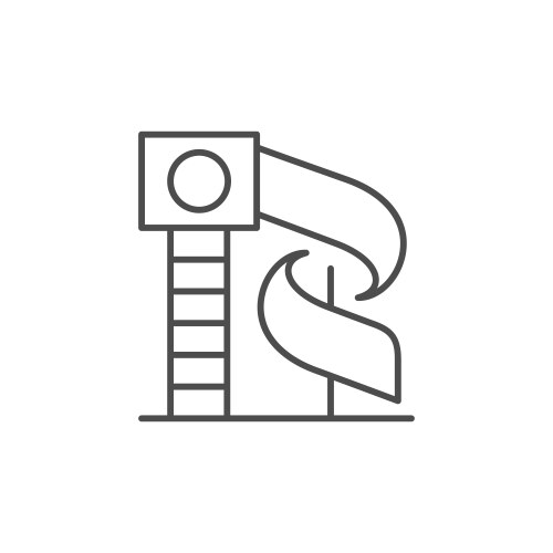 Children slide line outline icon Royalty Free Vector Image