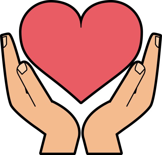 Human hands holding a heart Royalty Free Vector Image