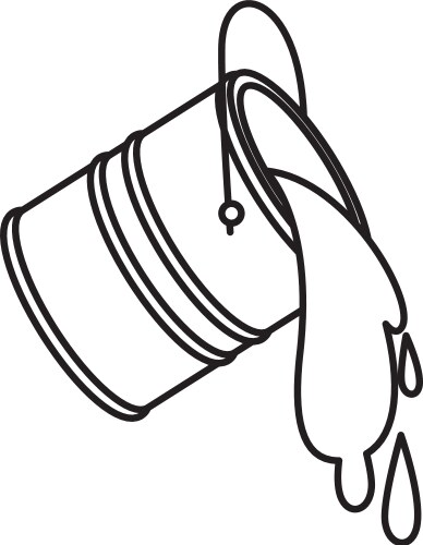 Paint bucket spilling in degraded purple to blue Vector Image