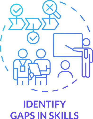Identify skill gaps concept icon Royalty Free Vector Image
