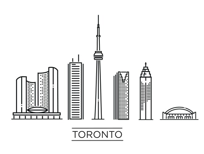 Linear banner of toronto line art Royalty Free Vector Image