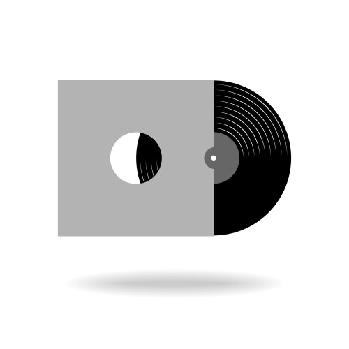 Vinyl record logo template design Royalty Free Vector Image