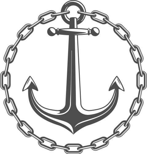 Anchor with circular rope Royalty Free Vector Image