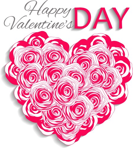 Banner with roses and hearts Royalty Free Vector Image