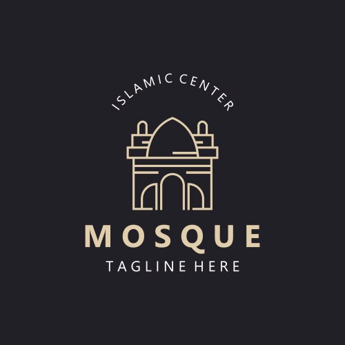 Mosque logo design simple islamic architecture Vector Image