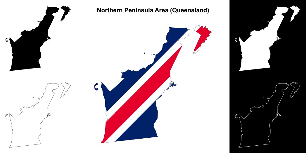 Bundaberg outline map Royalty Free Vector Image