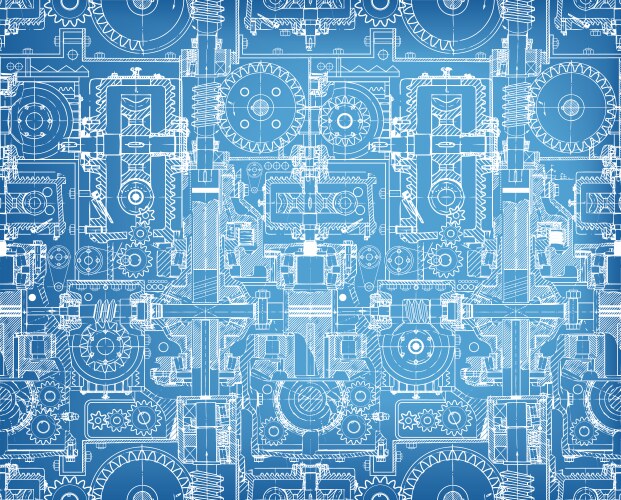 Screw and heads technical blueprint Royalty Free Vector