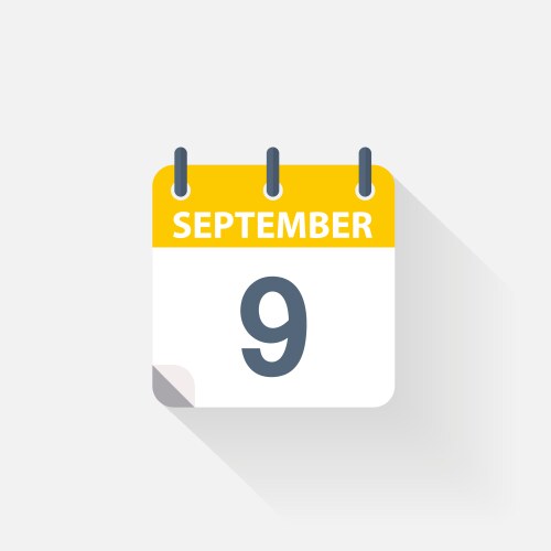 September 22 flat daily calendar icon Royalty Free Vector