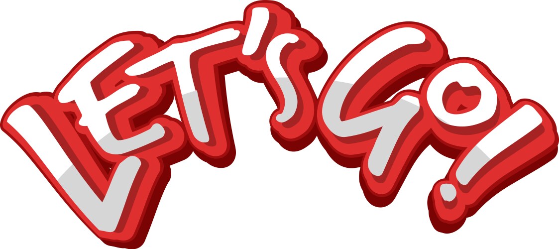 Lets go text icon on white background Royalty Free Vector