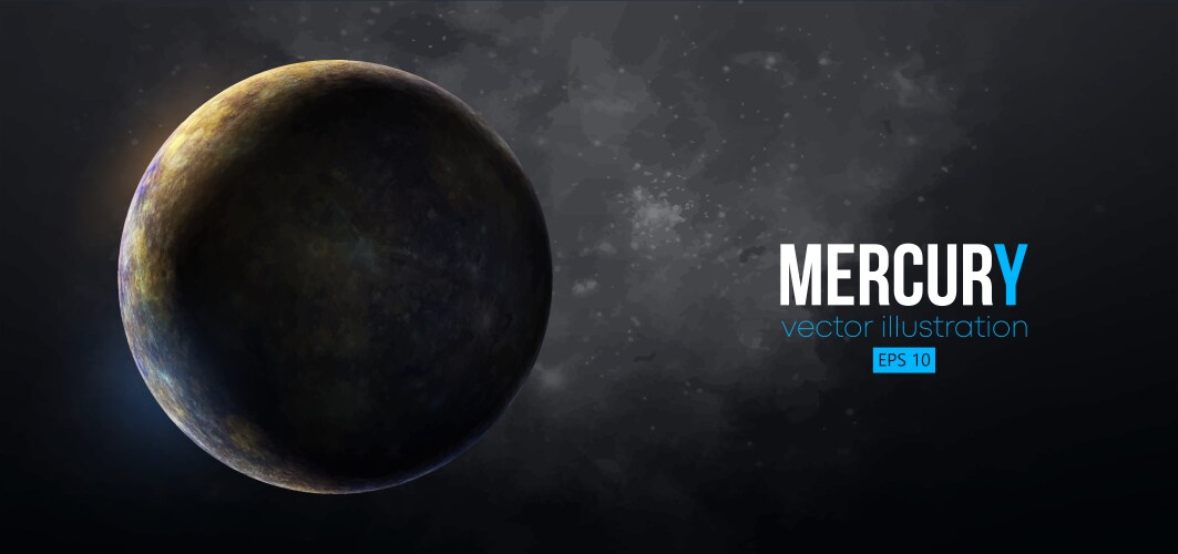 Realistic mercury planet with texture colorful Vector Image