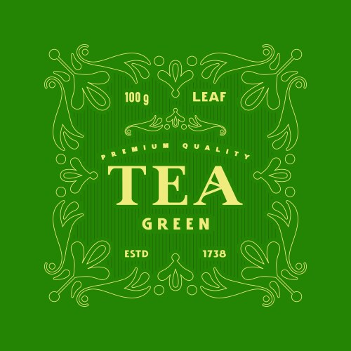 Template set of decorative label for tea Vector Image