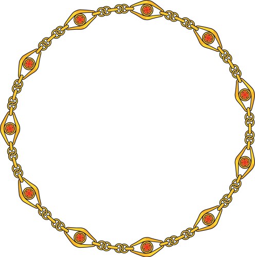 Round chain frame circle chains border boho Vector Image