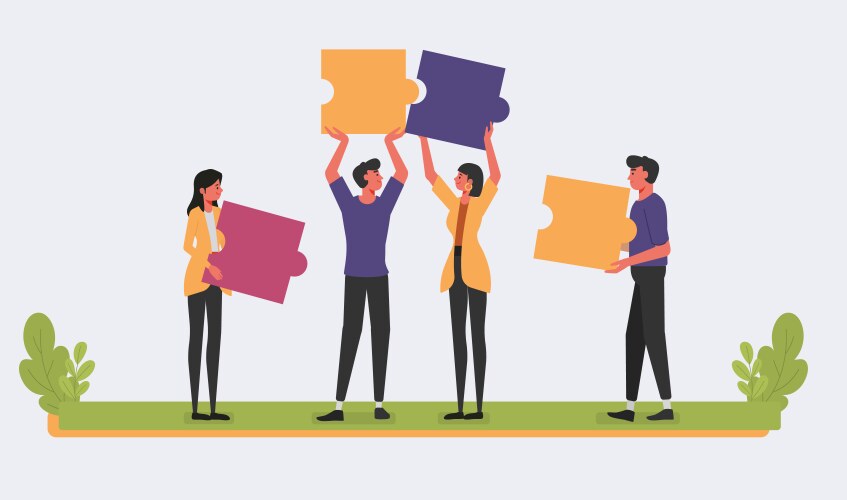 Teamwork concept Royalty Free Vector Image - VectorStock