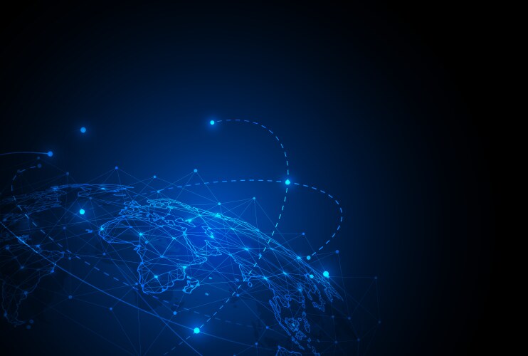 Global network connection world map point Vector Image