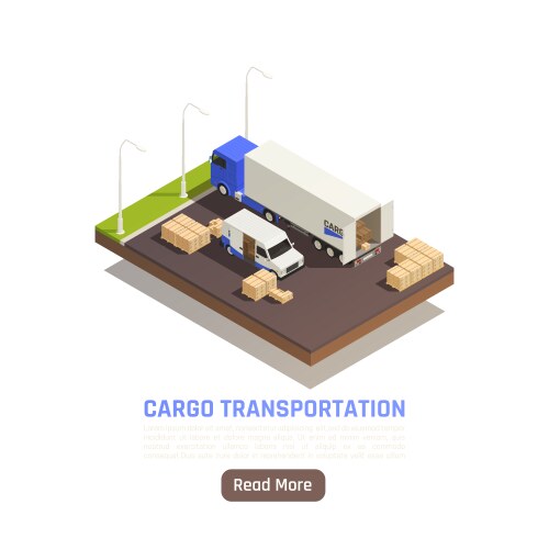 Cargo transportation isometric flowchart Vector Image