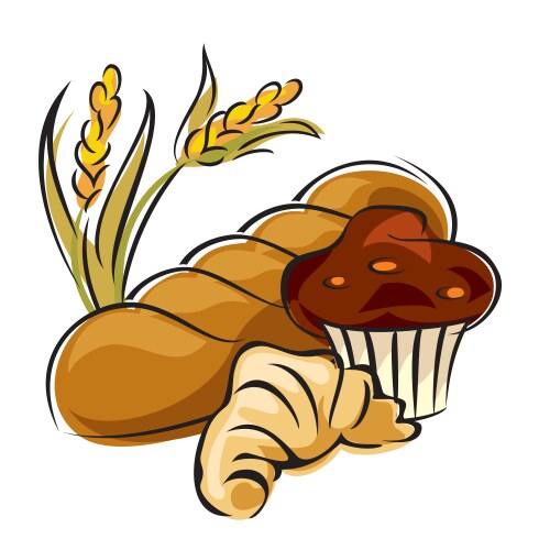 Cartoon baker holding bakery peel tool with bread Vector Image