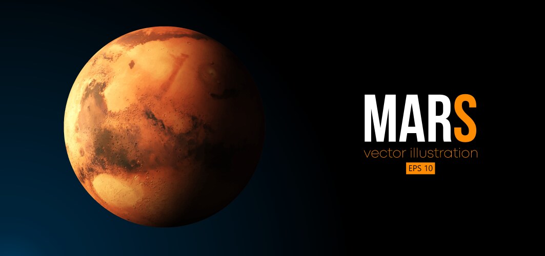 Realistic planet mars Royalty Free Vector Image