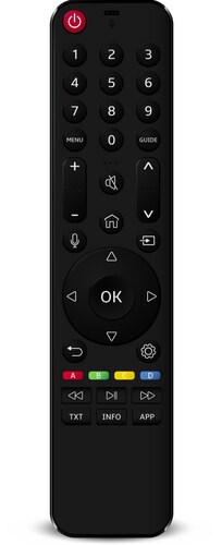 Realistic tv remote control front and back side Vector Image