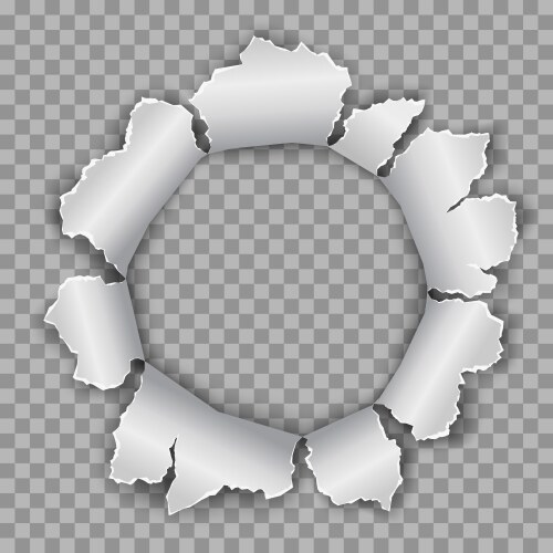 Ragged hole torn in ripped metal Royalty Free Vector Image