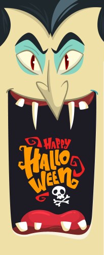 Funny cartoon vampire character design with big Vector Image