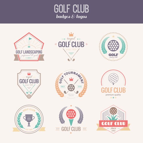 Set of golf club labels and emblems Royalty Free Vector