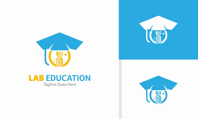 Lab education logo design concept academy logo Vector Image