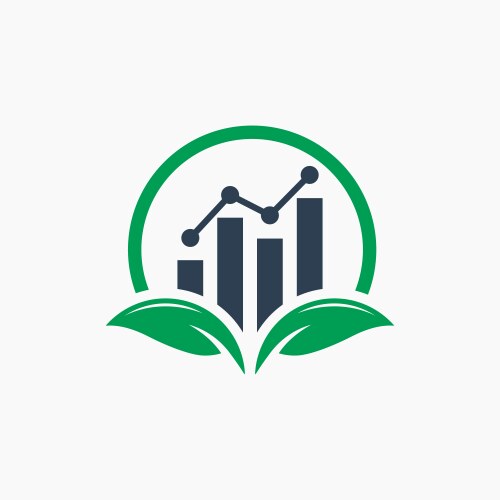Financial growth circle green symbol logo design Vector Image