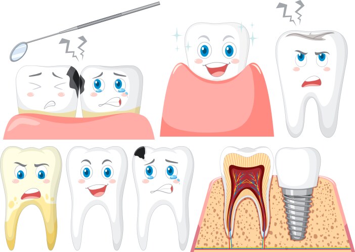 Child brushing his teeth Royalty Free Vector Image