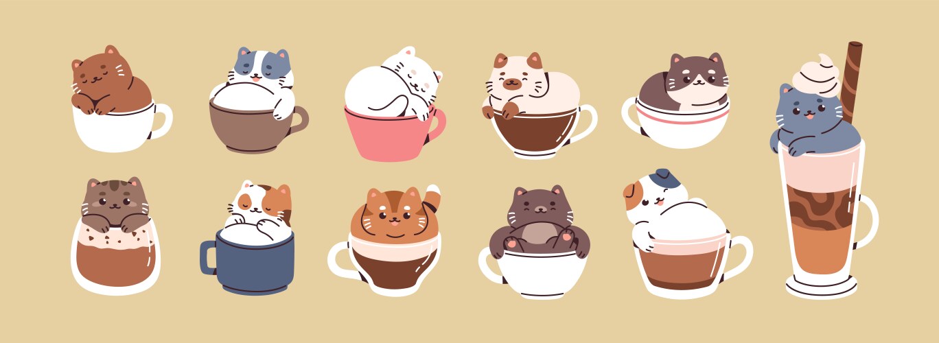 Cats and Coffee Vector Images (over 4,800)
