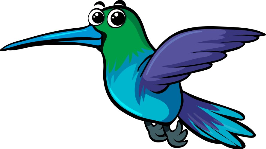 Cartoon smiling hummingbird Royalty Free Vector Image