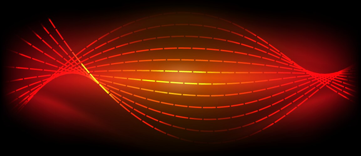 Neon wave lines with blend effect Royalty Free Vector Image