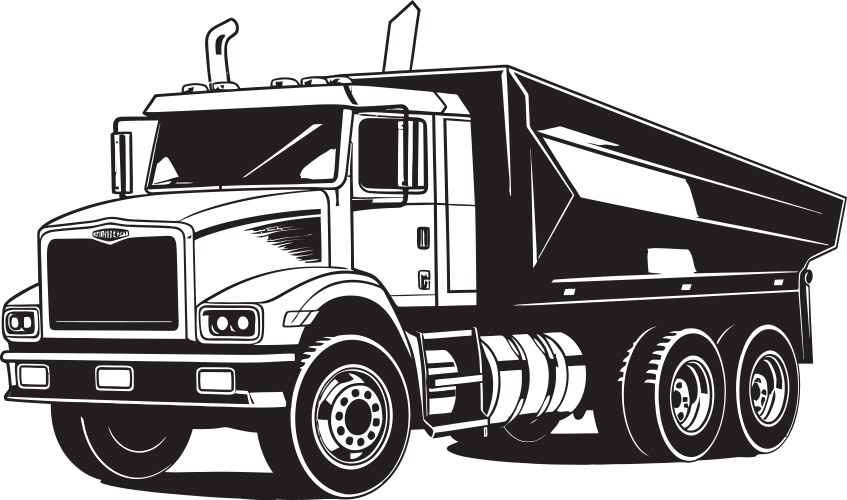 Dump Truck Black White Vector Images (over 6,500)