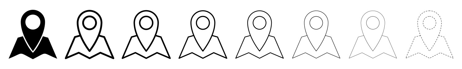 Set of crown different line shapes thin Royalty Free Vector