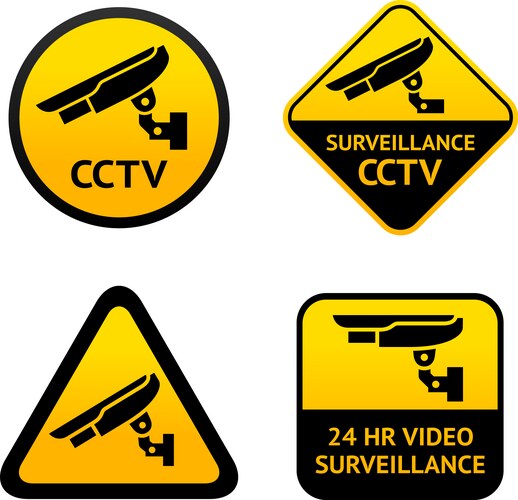 Video surveillance sign Royalty Free Vector Image