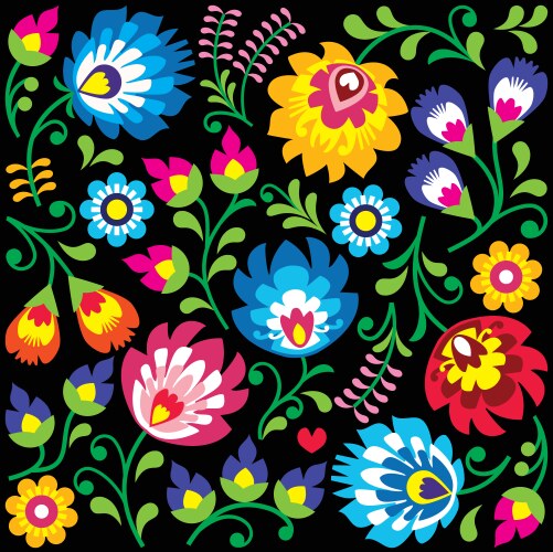 Polish folk art floral design - zalipie dec Vector Image