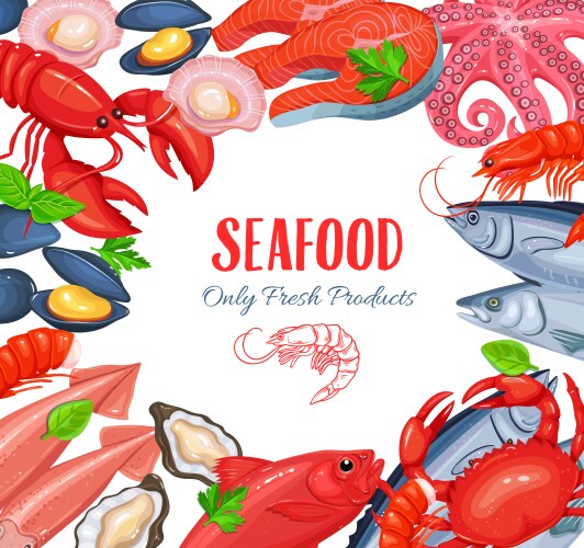 Seafood menu background Royalty Free Vector Image