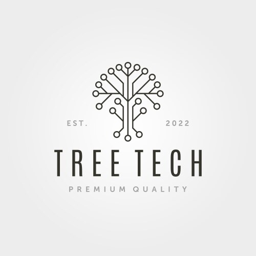 Palm tree logo with line design Royalty Free Vector Image