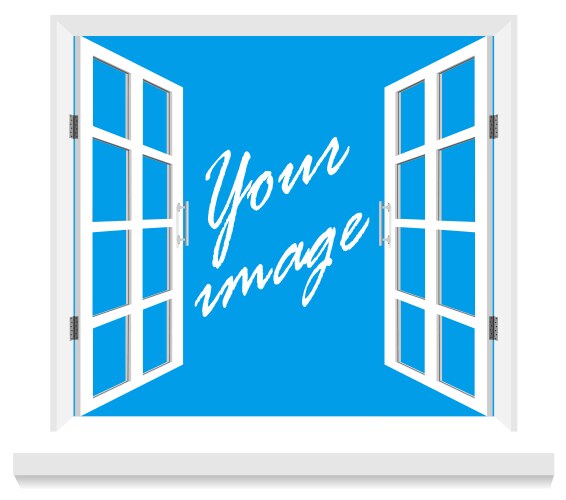 Isolated retro vintage wooden window design Vector Image