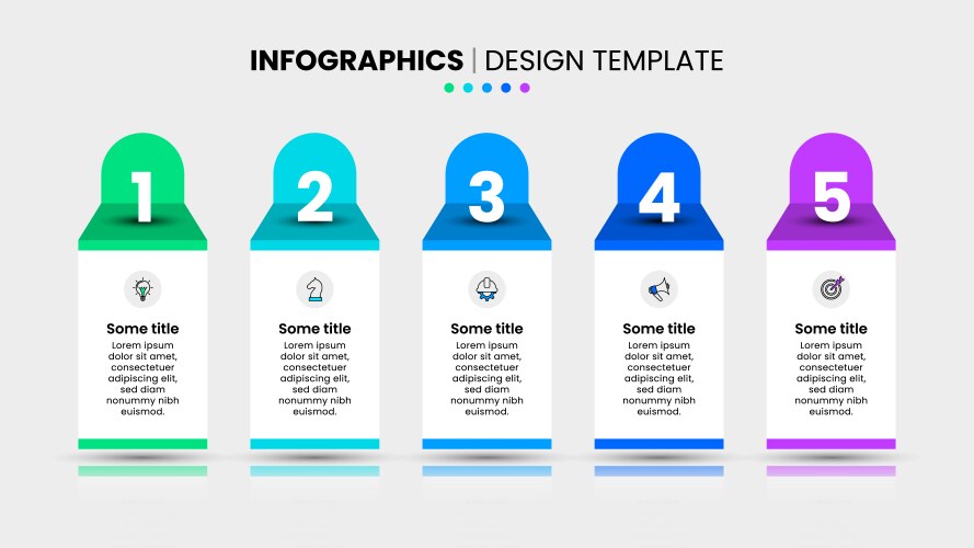 Infographic template abstract standing squares Vector Image