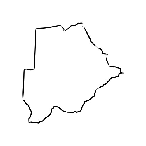 Botswana map with country borders thin black Vector Image